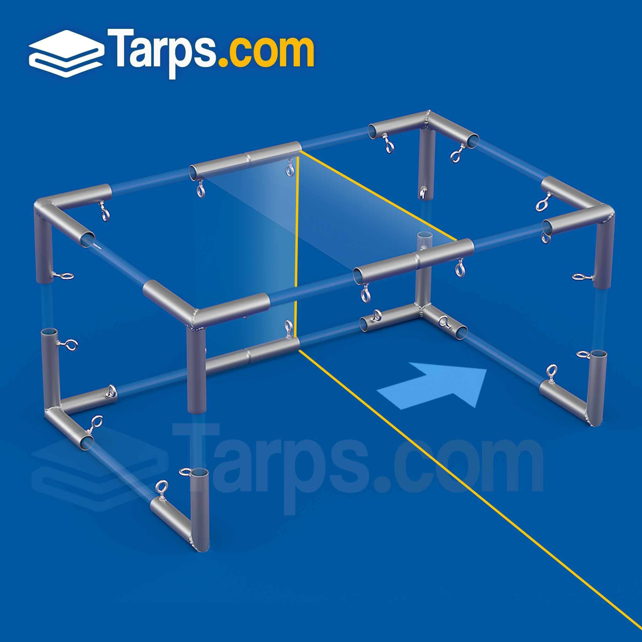 8' x 8' Golf Simulation Enclosure Kit with Screen & Side Panels — Tarps.com