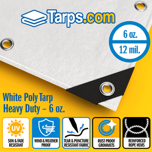 White Heavy Duty Poly Tarps | Tarps.com